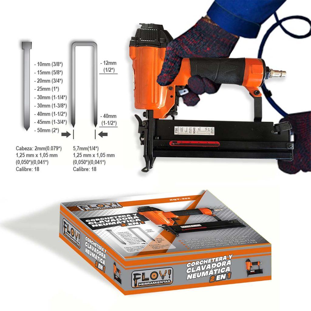 Engrapadora Y Clavadora Neumatica Flovi 2 En 1 RQT-305 – Ferretería El ...